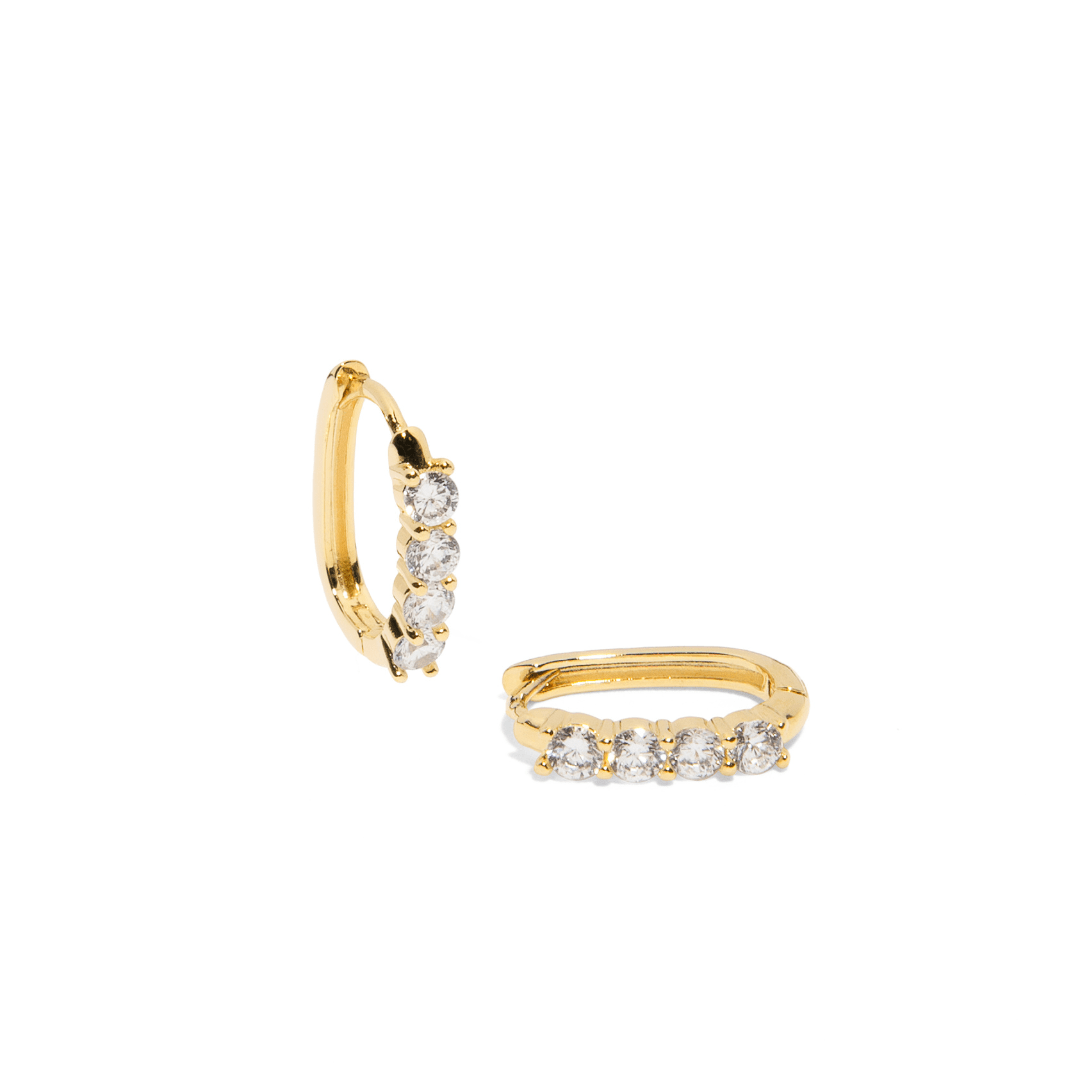 GOLDEN GLAM LINK HOOPS – Malandra Jewelry