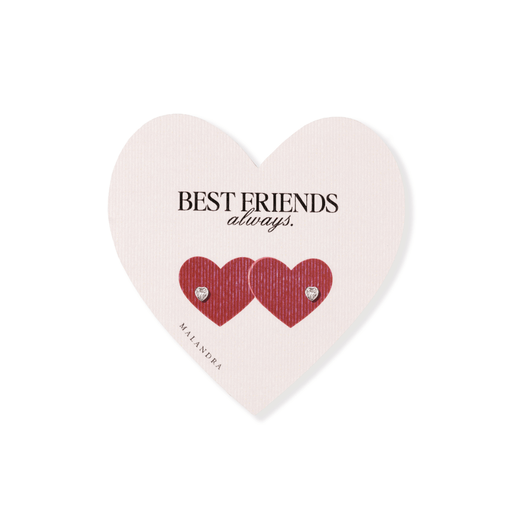 TINY SILVER HEART STUDS – Malandra Jewelry